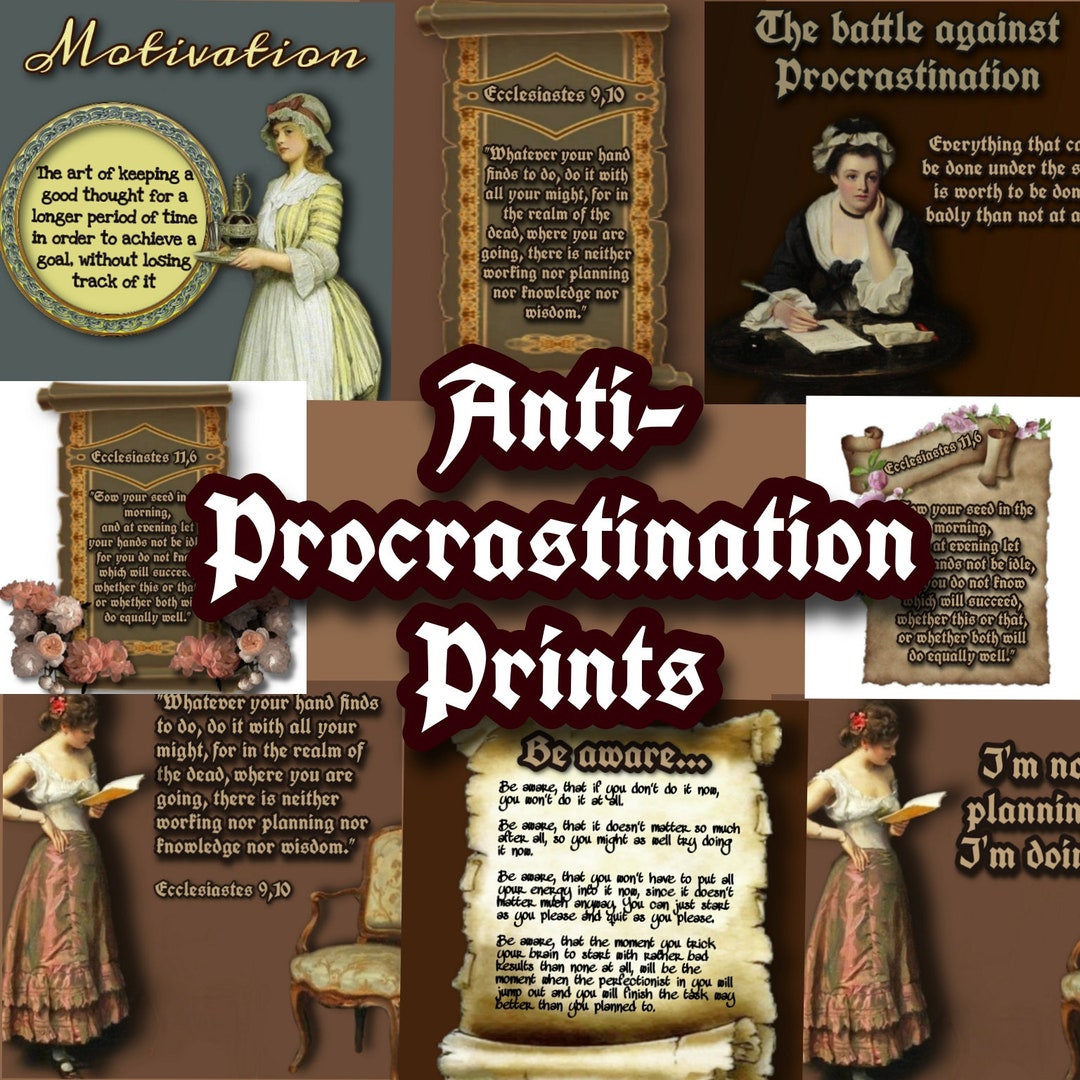 Anti-procrastination Printables (ancient Design/christian) - Etsy