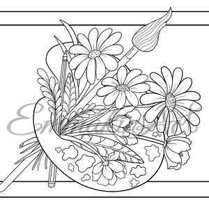 Artists Palette,colouring in Page,downloadable,digital File/print/hand ...