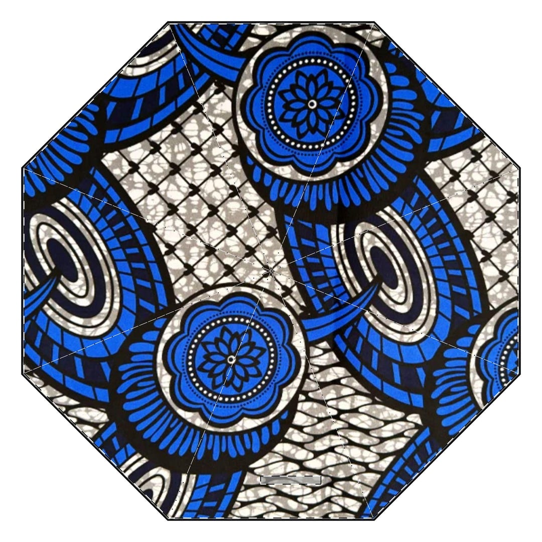 African Print Umbrella, Folding Parasol, Compact Rain Shelter, Travel ...