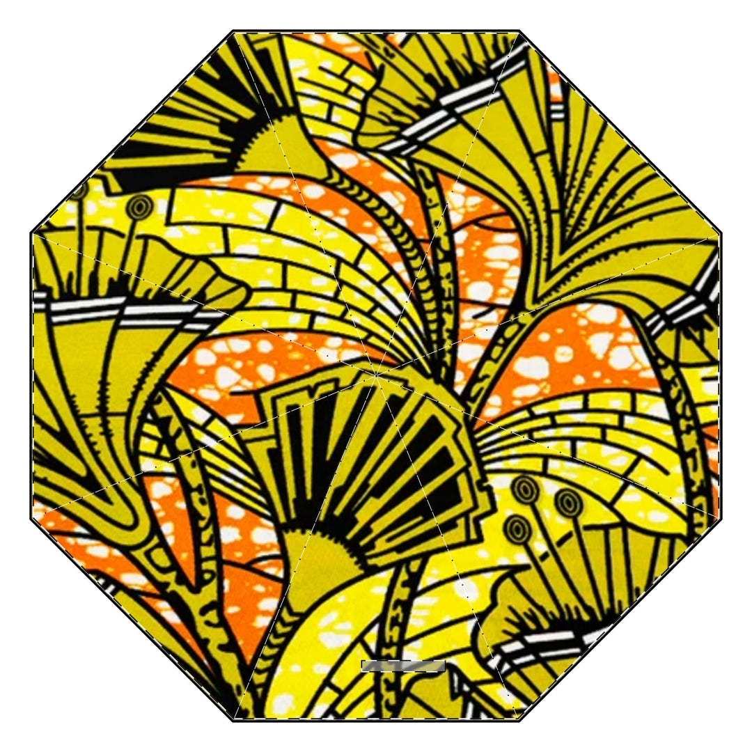 African Print Umbrella, Folding Parasol, Compact Rain Shelter, Travel ...