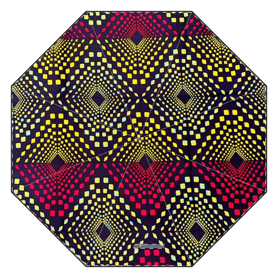 African Inspired Print Umbrella, Folding Parasol, Compact Rain Shelter ...
