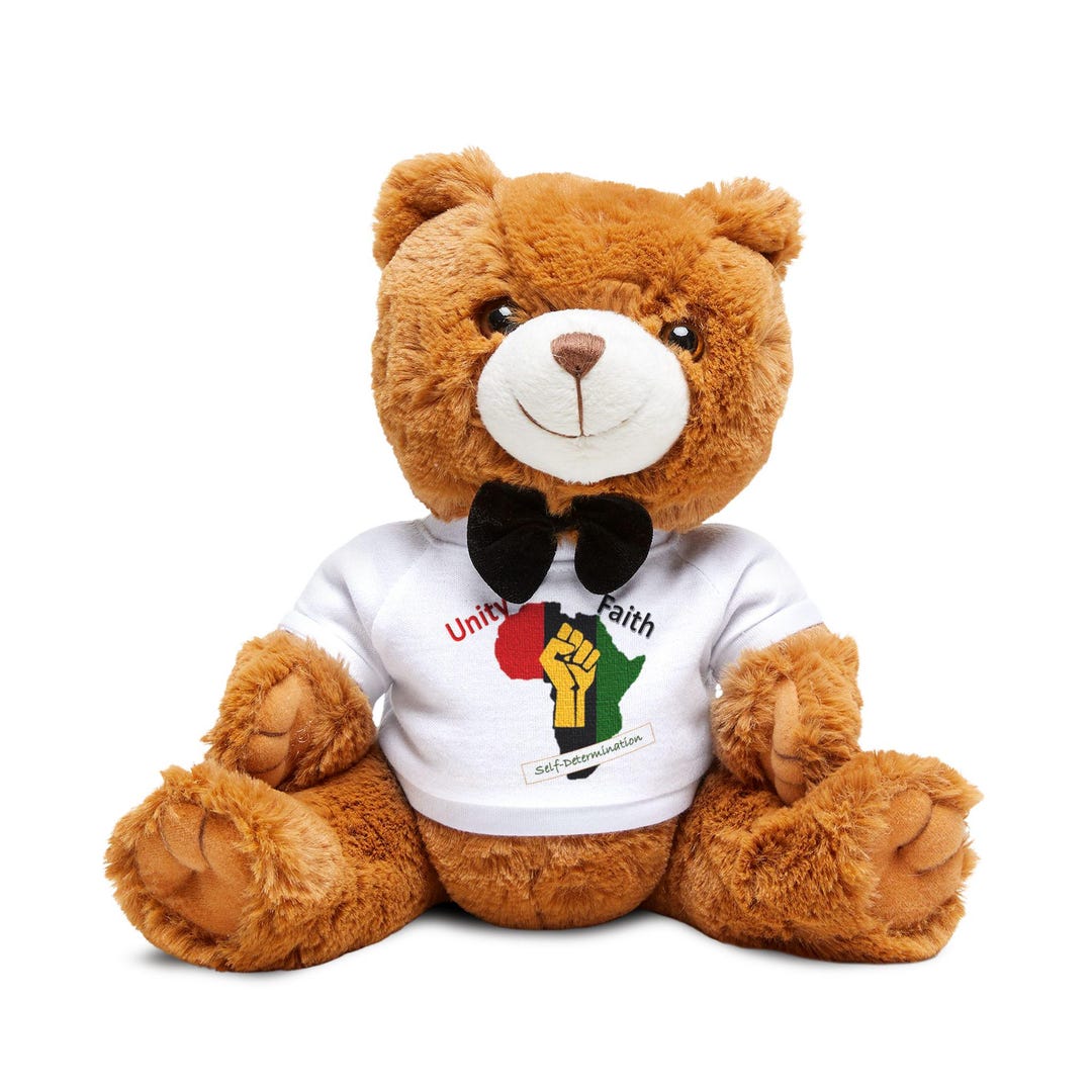 Teddy Bear, African Unity T-shirt Toy, Pan-african Affirmation Stuffed ...