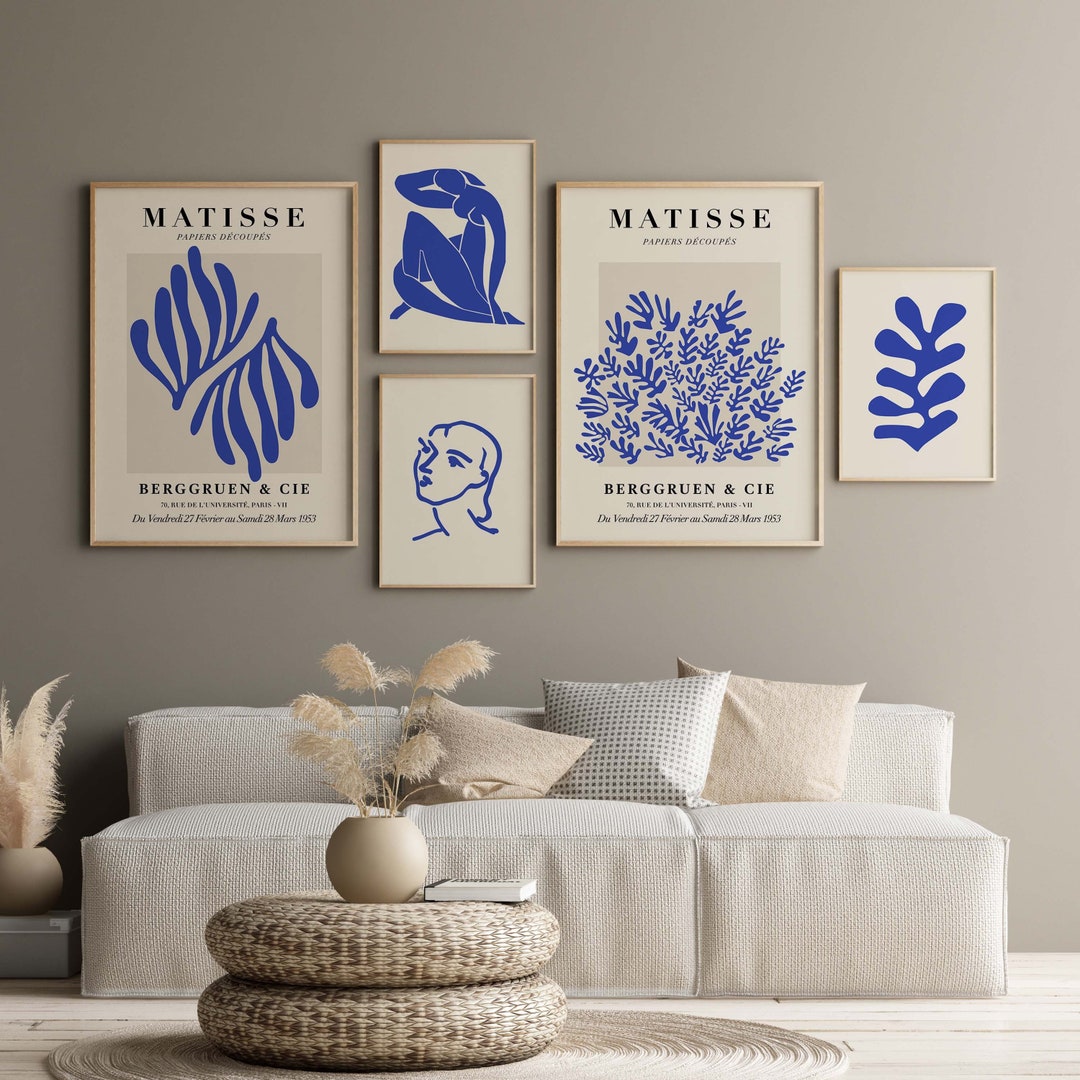 Blue Gallery Wall Set Printable Wall Art Matisse Print Set Retro ...