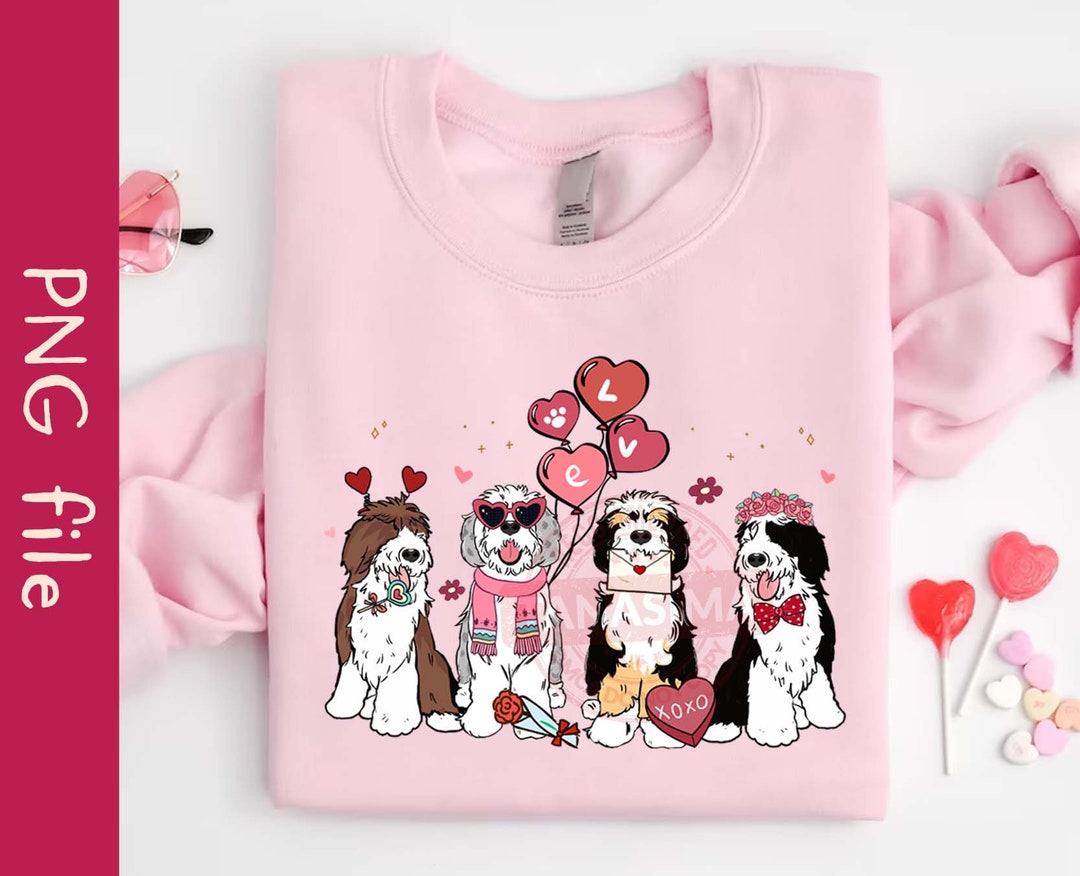 Sheepadoodle Valentine PNG, Valentine Dog Png, Love Png, Sheepadoodle ...