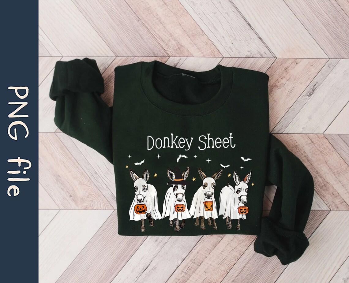Donkey Sheet PNG, Ghost Donkeys Png, Funny Halloween Png, Donkey Lover ...