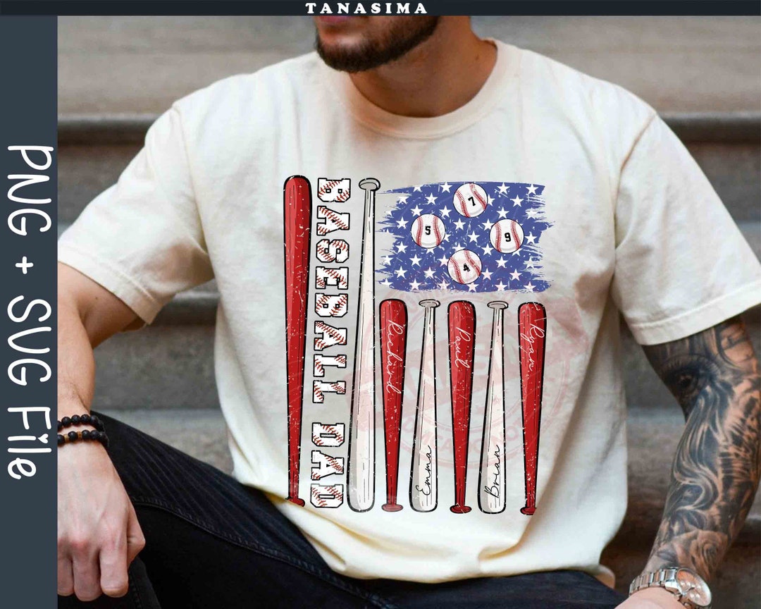 Personalized Baseball Dad PNG, American Flag Png, Sport Dad Png ...
