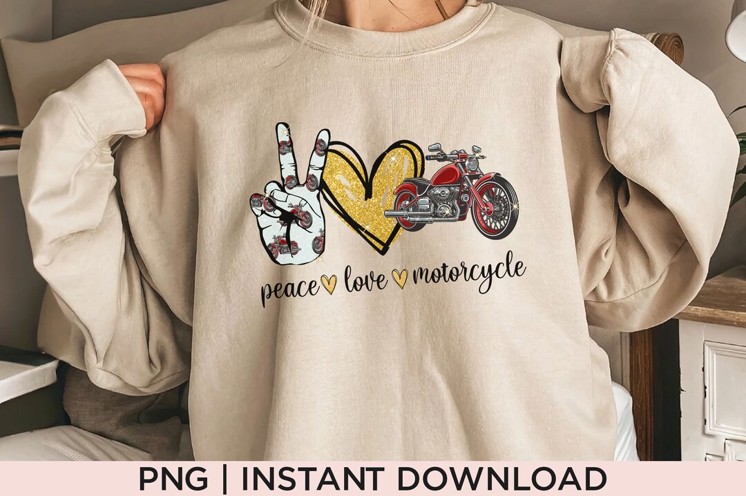 Peace Love Motorcycle PNG File, Biker Png, Motor Bike Png, Biker Dad ...