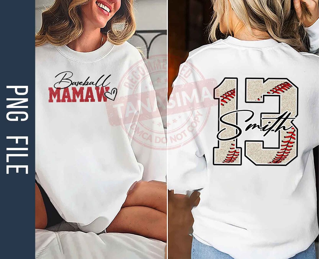 Personalized Baseball Mamaw PNG, Faux Glitter Png, Baseball Grandma Png ...