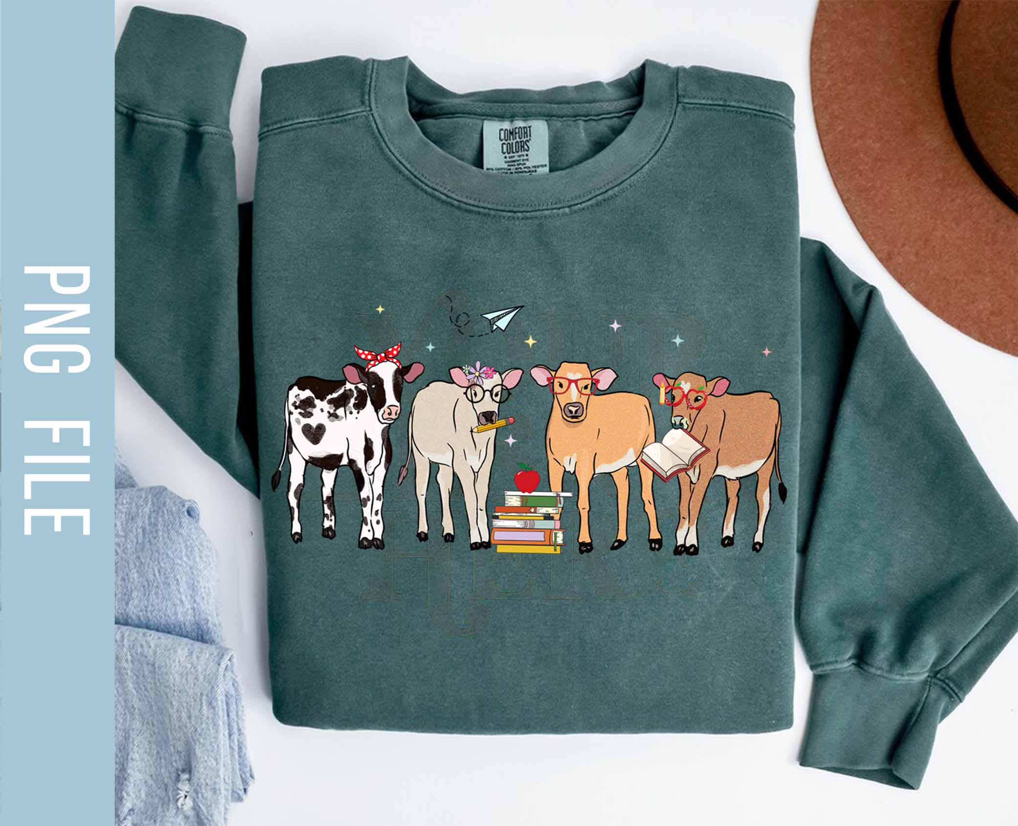 Funny Cows Back to School PNG, Teacher Appreciation Png, Cow Lover Png ...