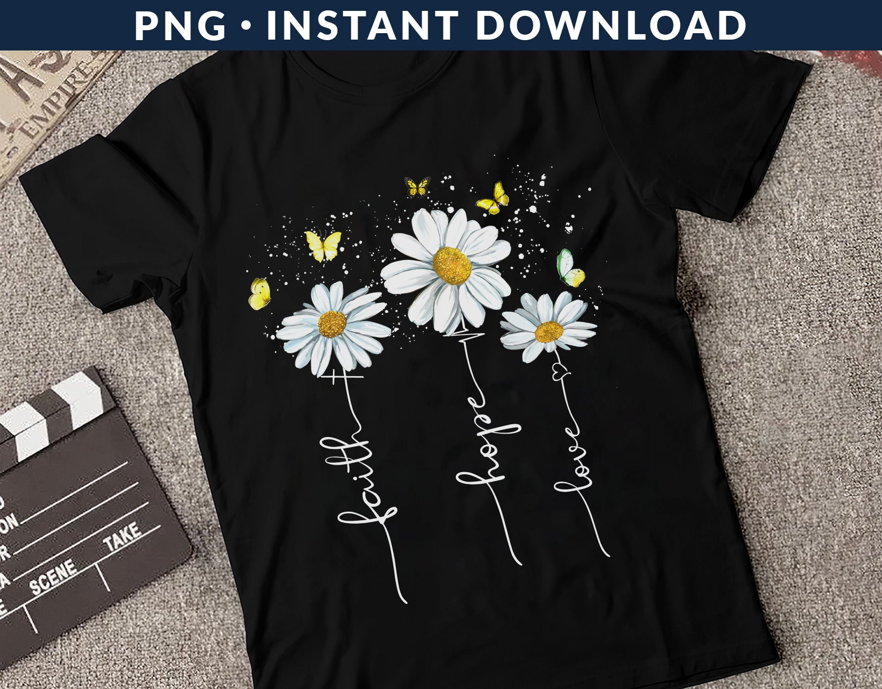 Faith Hope Love Daisy PNG, Jesus Png, Christian Png, Faith Png, Floral ...