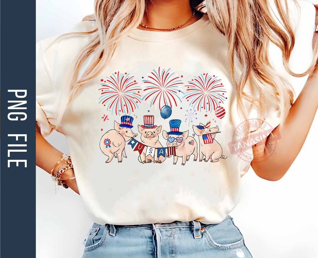 Funny Pig 4th July PNG, Cute Pig Png, Fourth of July Png, Independence ...