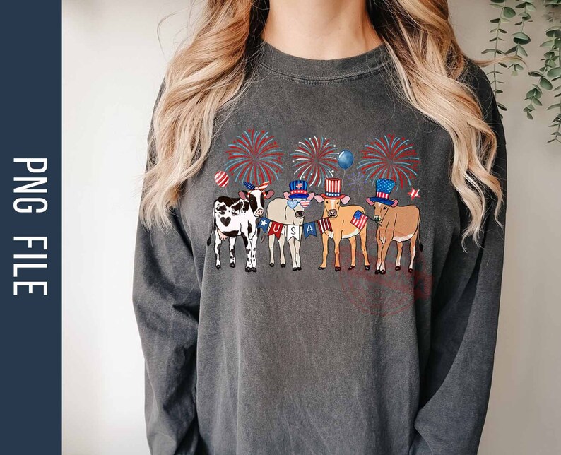 Funny Cow 4th July PNG, Cow Lover Png, Independence Day Png, Patriotic ...