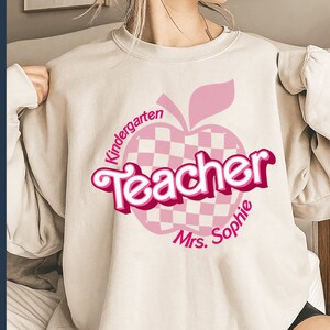 Personalized Teacher Grade PNG, Custom Teacher Name Png, Retro Teacher ...