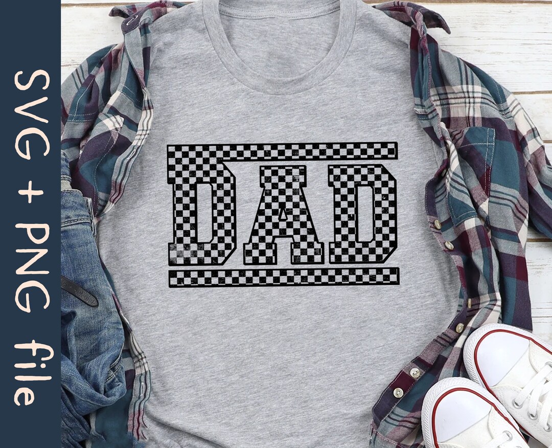 Checkered Dad Shirt SVG PNG File, Retro Dad Shirt Svg, Fathers Day ...