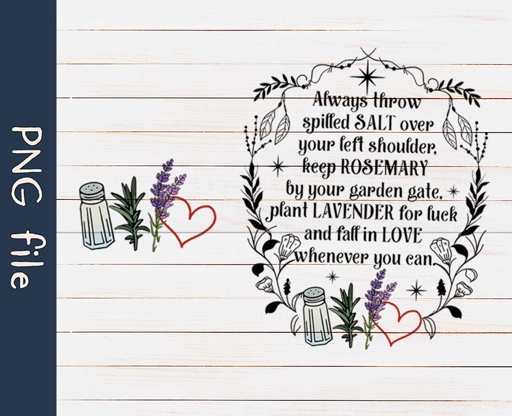 Practical Magic PNG File, Halloween Png, Salt Rosemary Lavender Love ...