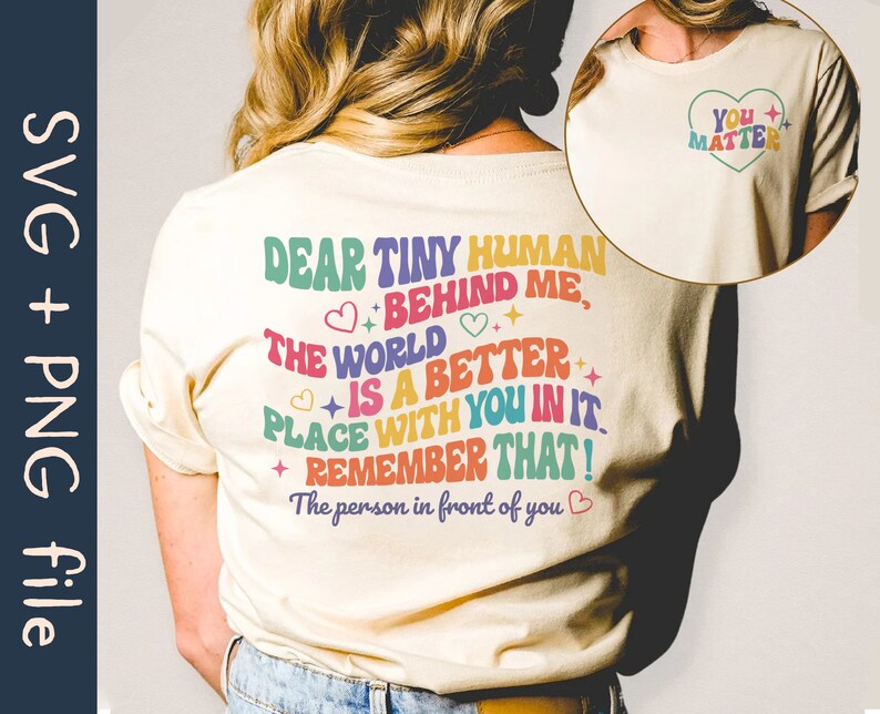 Dear Tiny Human Behind Me SVG PNG File Teacher Appreciation - Etsy