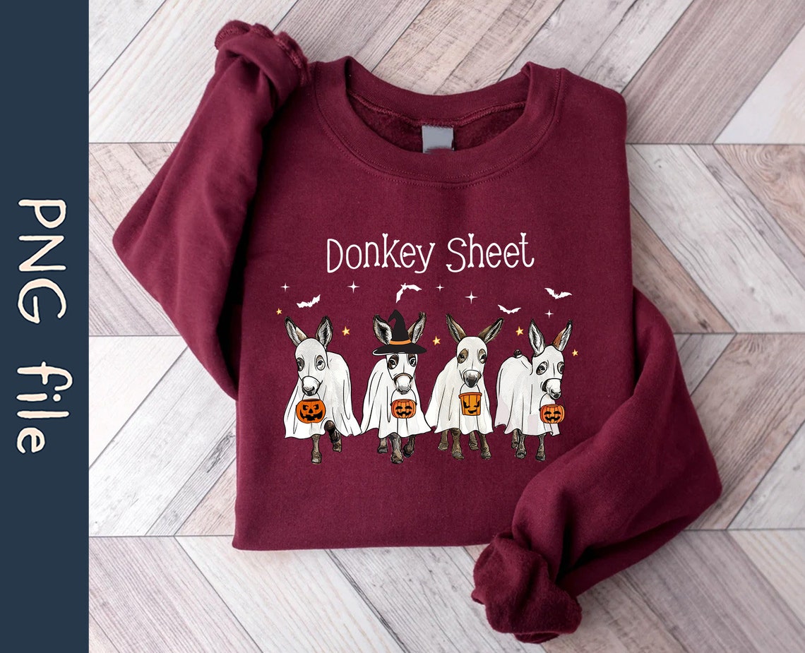Donkey Sheet PNG, Ghost Donkeys Png, Funny Halloween Png, Donkey Lover ...