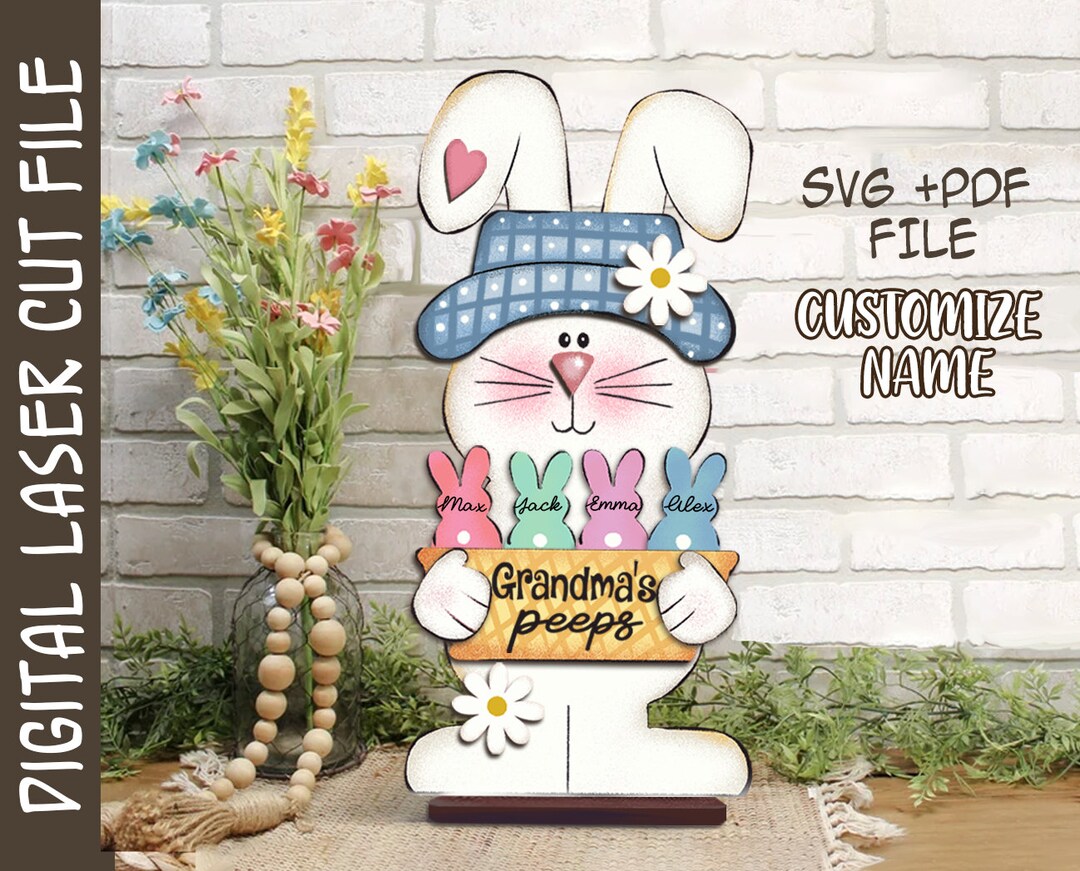 Personalized Easter Grandma's Peeps SVG File, Cute Easter Bunny Svg ...