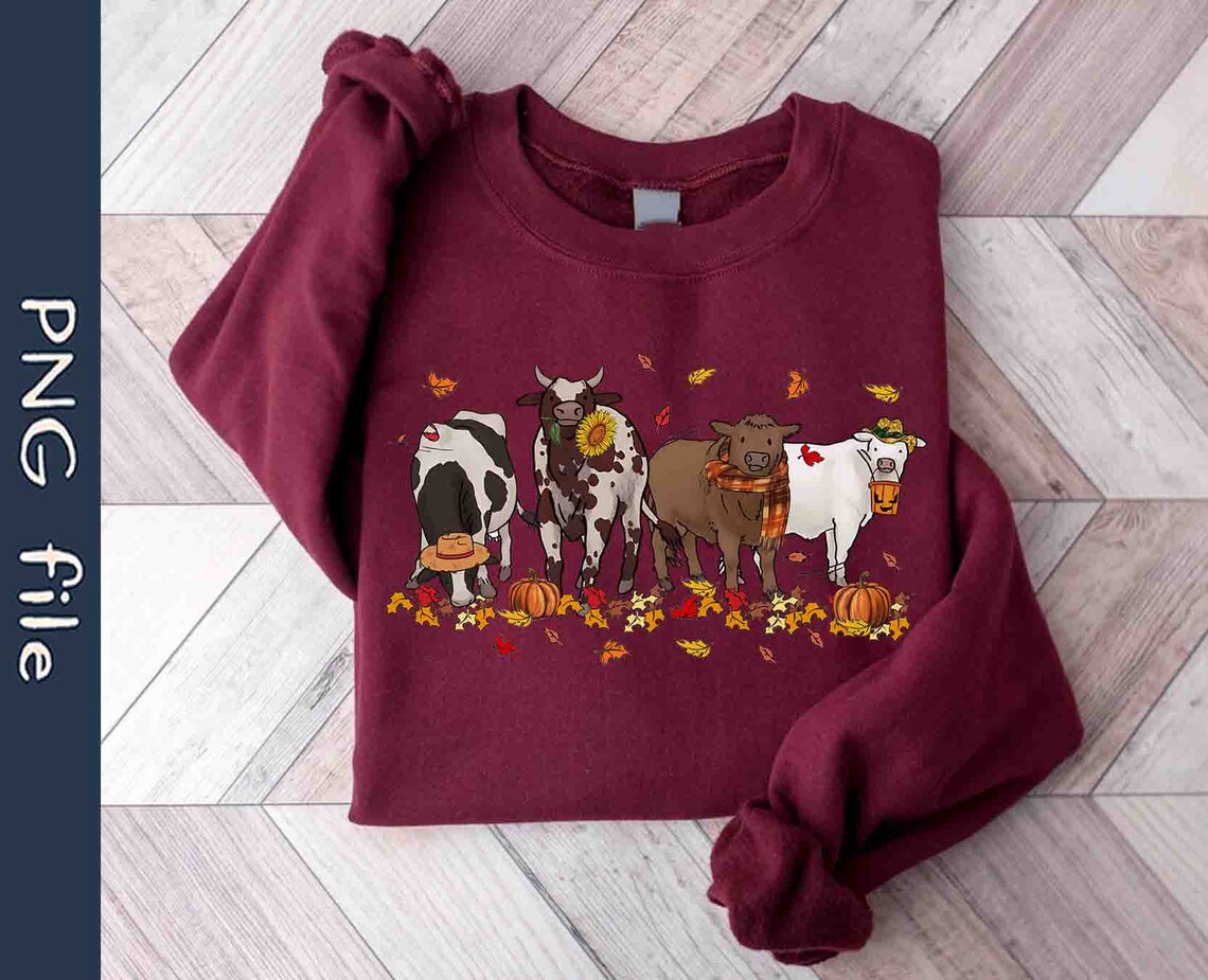 Fall Cows PNG, Thanksgiving Cows Png, Funny Cow Png, Fall Png, Cow ...