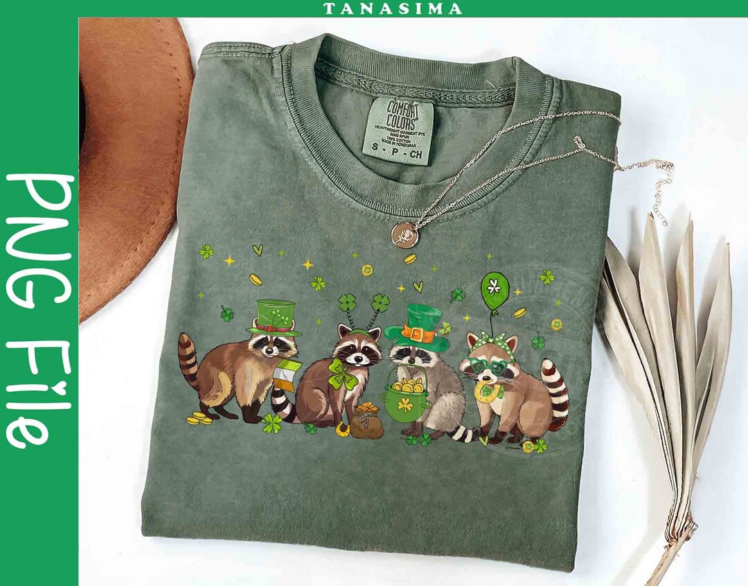Raccoon St Patrick Days PNG, Lucky Png, Shamrock Png, Animal Lover Png ...