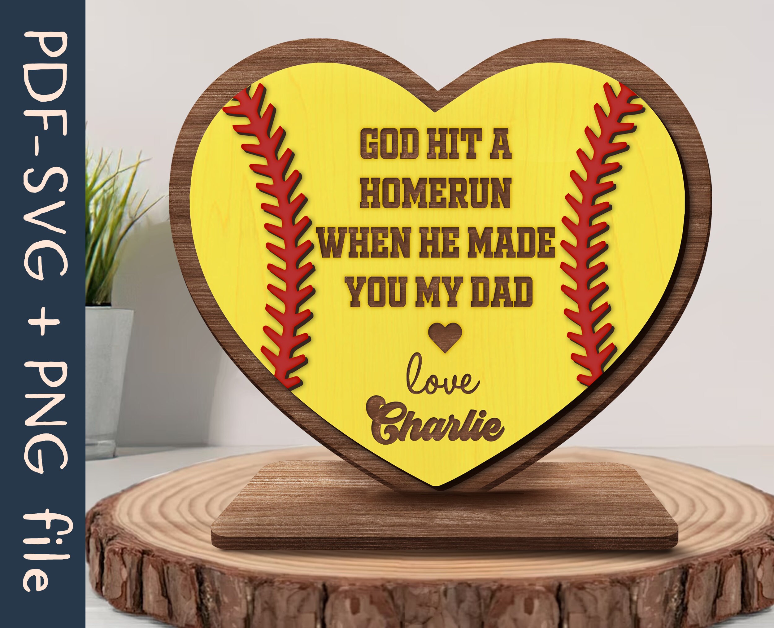 Personalized Baseball Sign SVG God Hit A Homerun When He Made - Etsy