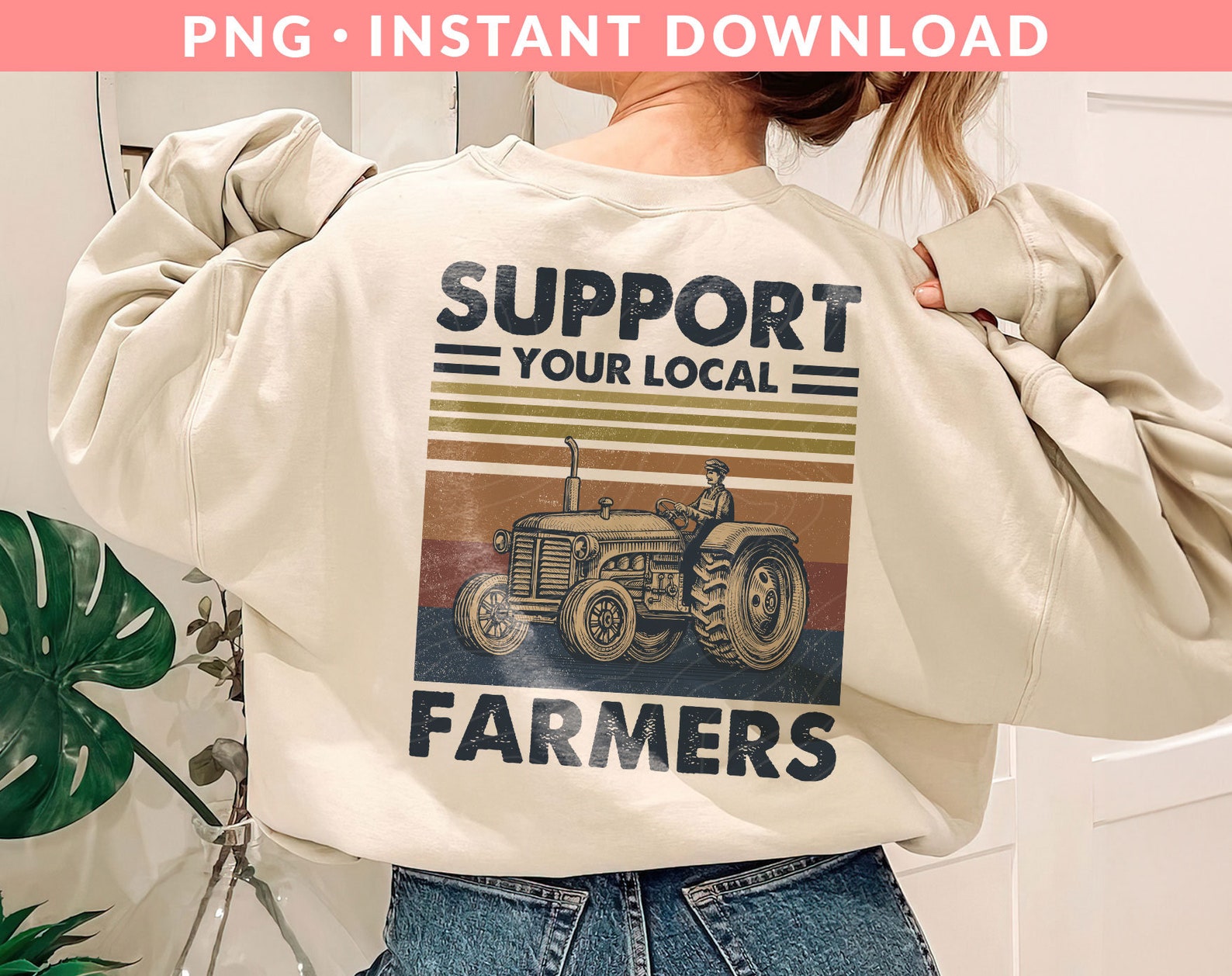 Support Your Local Farmers PNG, Vintage Tractor Png, Farmer Png ...