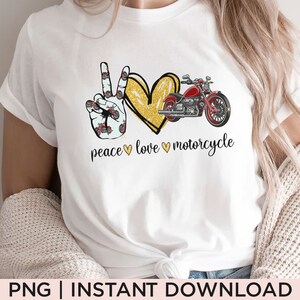 Peace Love Motorcycle PNG File, Biker Png, Motor Bike Png, Biker Dad ...