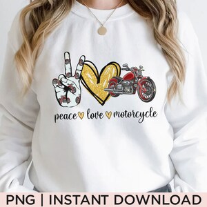 Peace Love Motorcycle PNG File, Biker Png, Motor Bike Png, Biker Dad ...