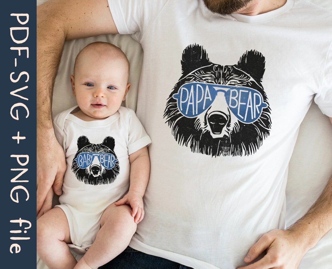 Papa Bear SVG PNG File, Fathers Day Shirt Svg, Baby Bear Svg, Matching ...