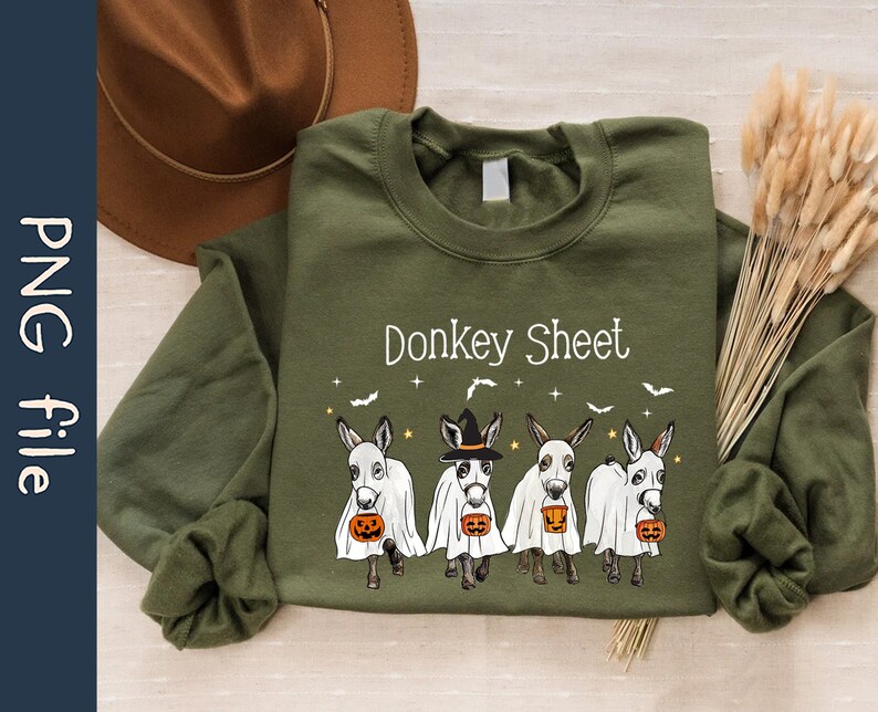 Donkey Sheet PNG, Ghost Donkeys Png, Funny Halloween Png, Donkey Lover ...