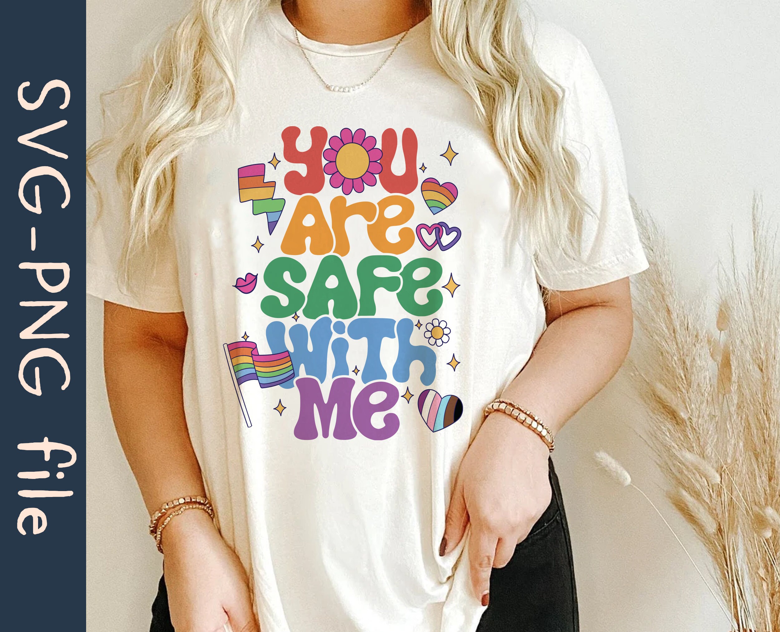 You Are Safe With Me SVG PNG File Lgbt Rainbow Svg LGBTQ - Etsy