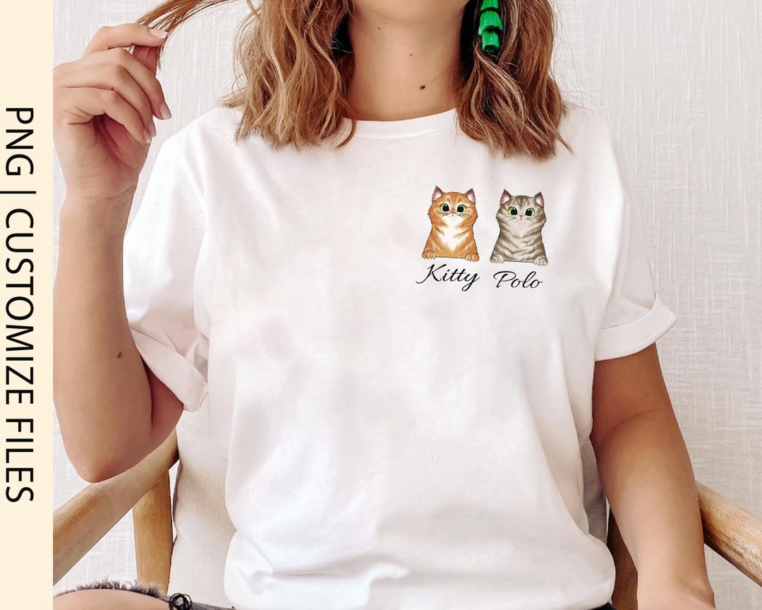 Personalized Cat Mom Shirt PNG File, Custom Cat Face Png, Personalized ...