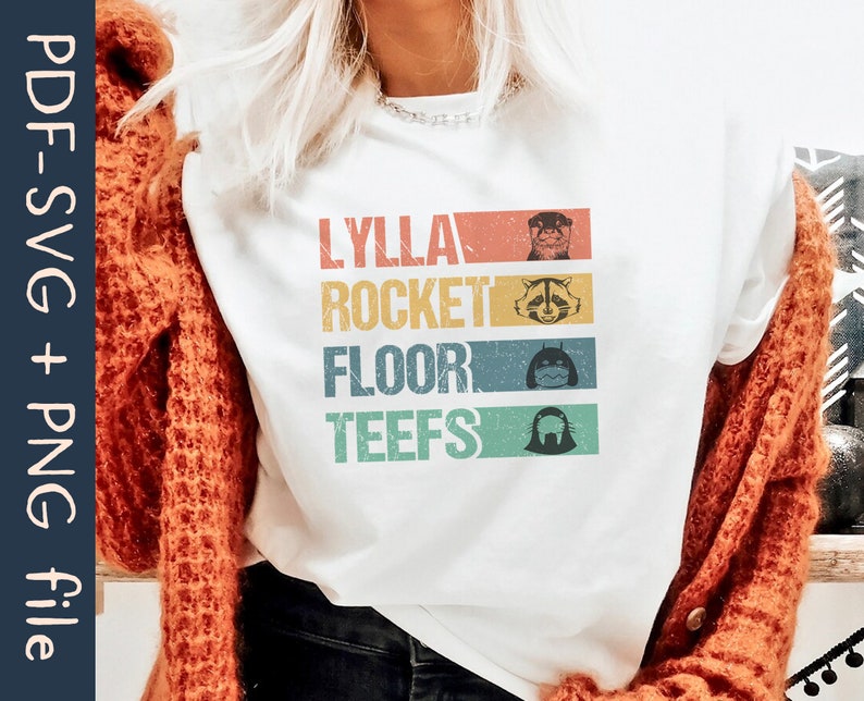Retro Lylla Rocket Floor Teefs SVG PNG File Retro GOTG Shirt - Etsy México
