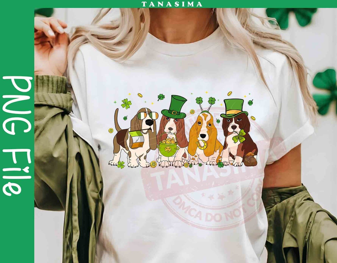 Basset Hound St Patricks Day PNG, Dog Lover Png, Shamrock Png, Dog Mom ...