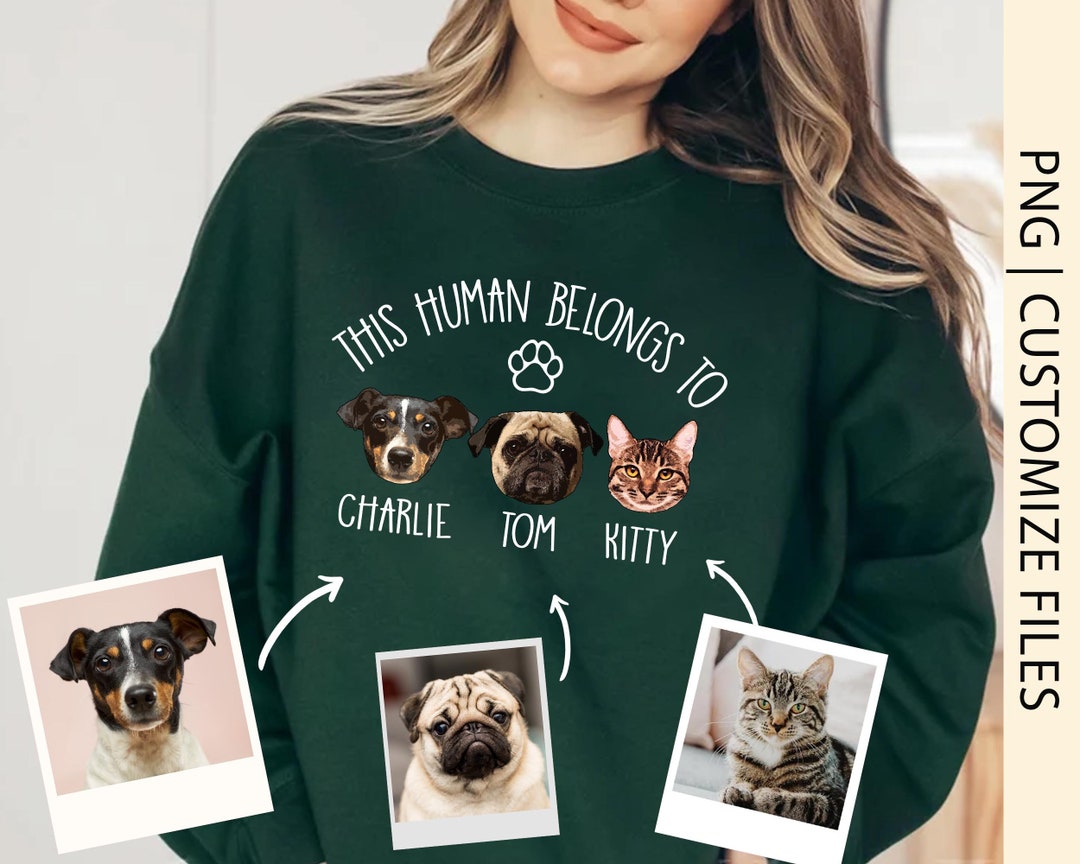 Personalized Pet Photo PNG File, Custom Dog Face Png, Dog Lover Png ...