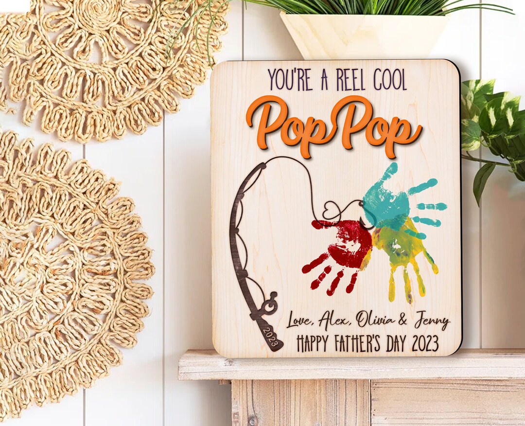 Personalized You're A Reel Cool Grandpa SVG, Custom Fishing Handprint ...