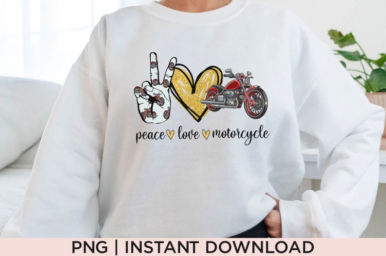 Peace Love Motorcycle PNG File Biker Png Motor Bike Png - Etsy