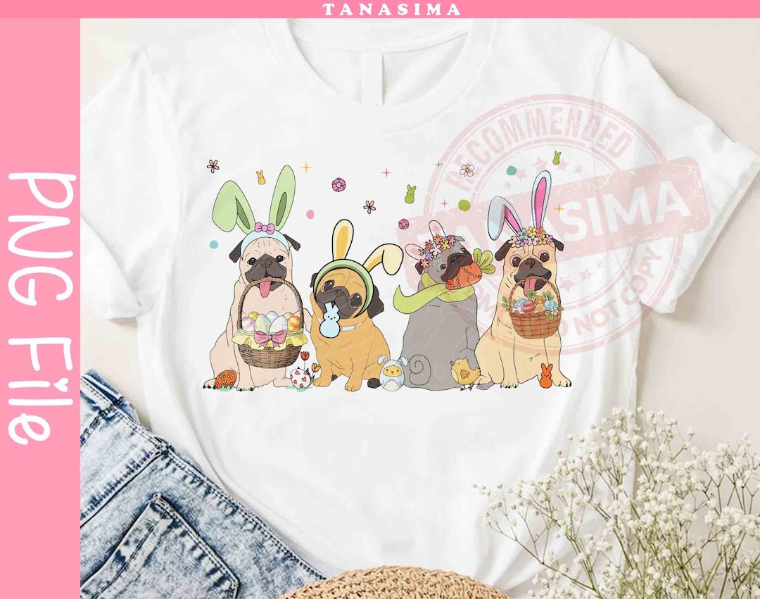 Pug Easter PNG, Dog Lover Png, Easter Png, Pug Png, Dog Mom Png, Cute ...
