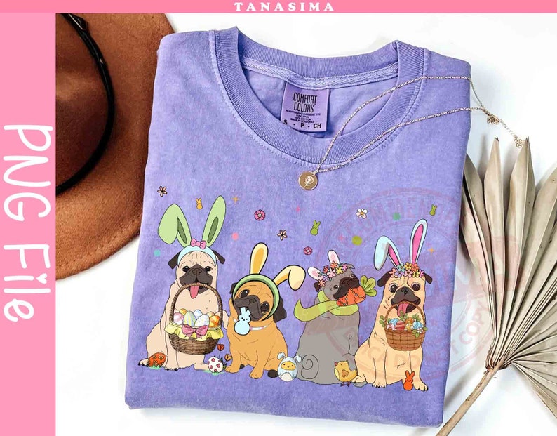 Pug Easter PNG, Dog Lover Png, Easter Png, Pug Png, Dog Mom Png, Cute ...