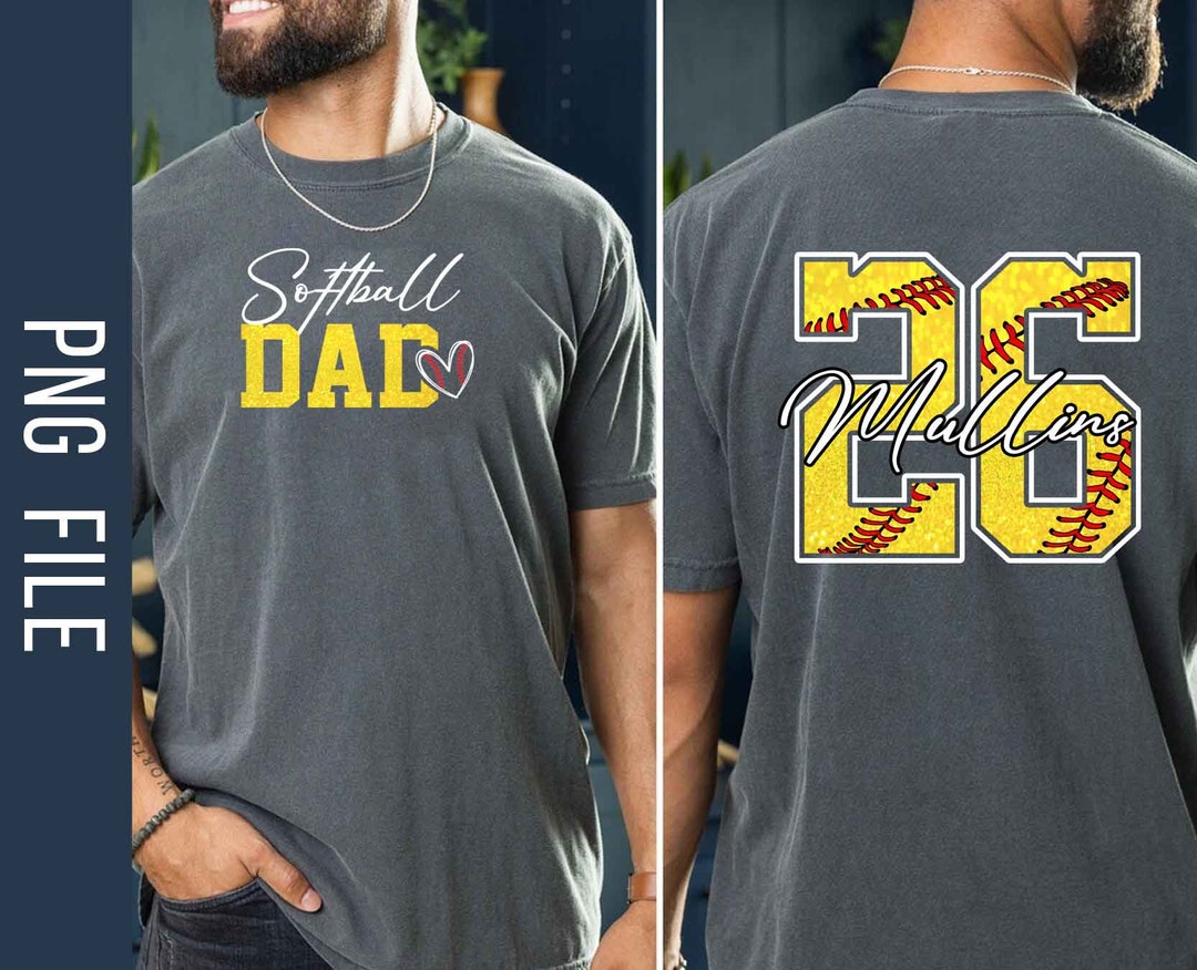 Personalized Softball Dad PNG, Faux Glitter Png, Sport Dad Png, Gameday ...