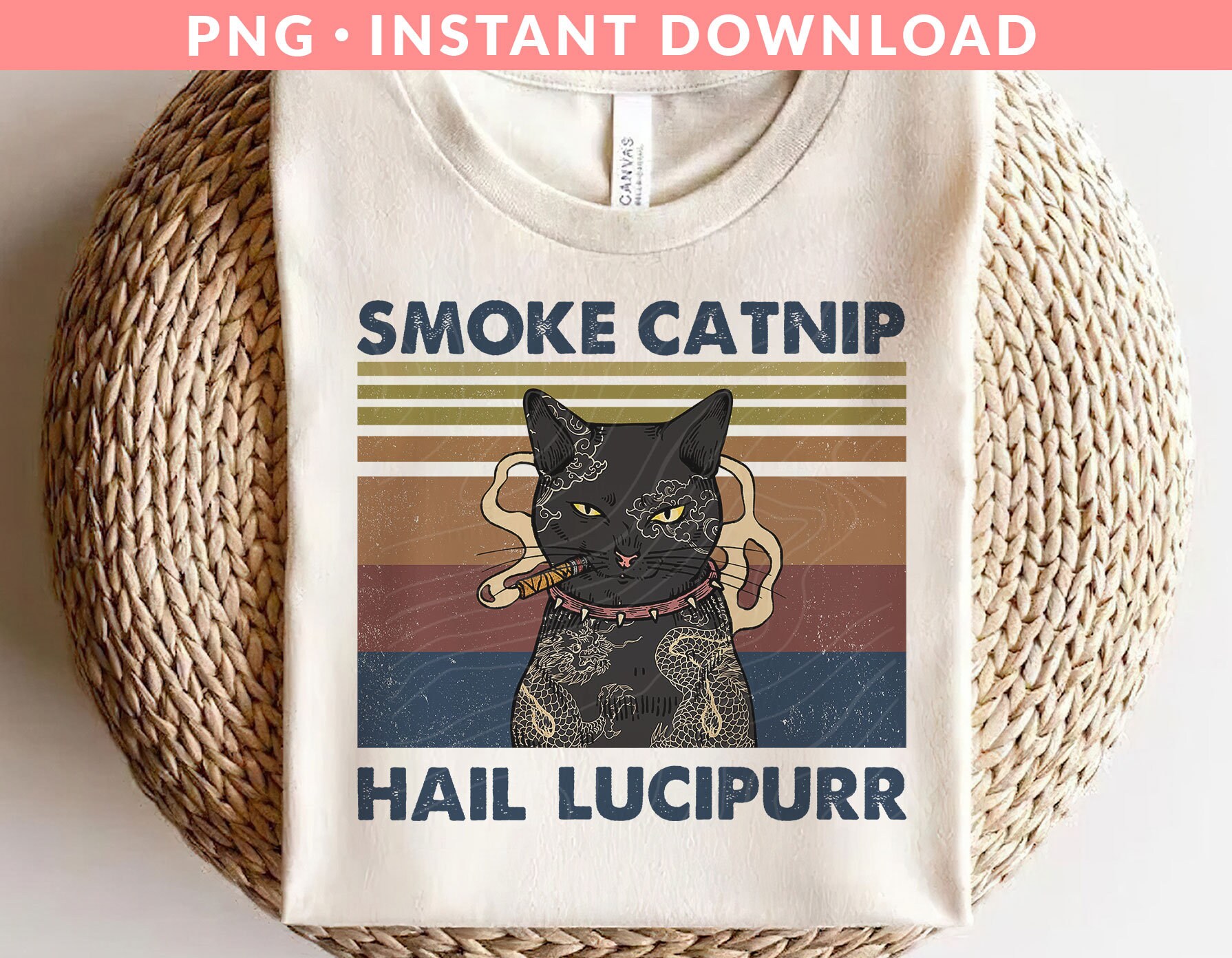Smoke Catnip Hail Lucipurr PNG Tattoo Cat Png Smoke Cat Png - Etsy