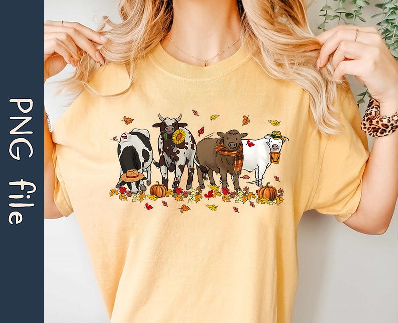 Fall Cows PNG, Thanksgiving Cows Png, Funny Cow Png, Fall Png, Cow ...