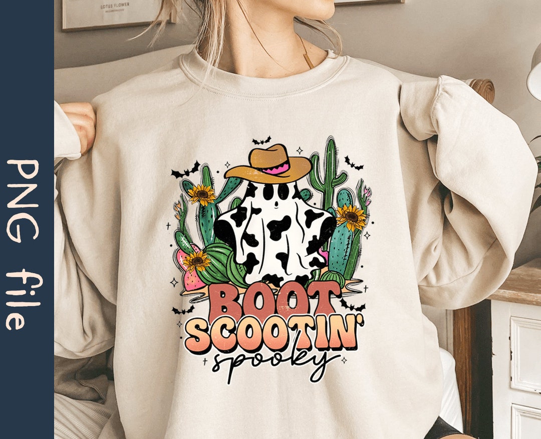 Boot Scootin Spooky PNG, Funny Halloween Png, Western Png, Cute Ghost ...