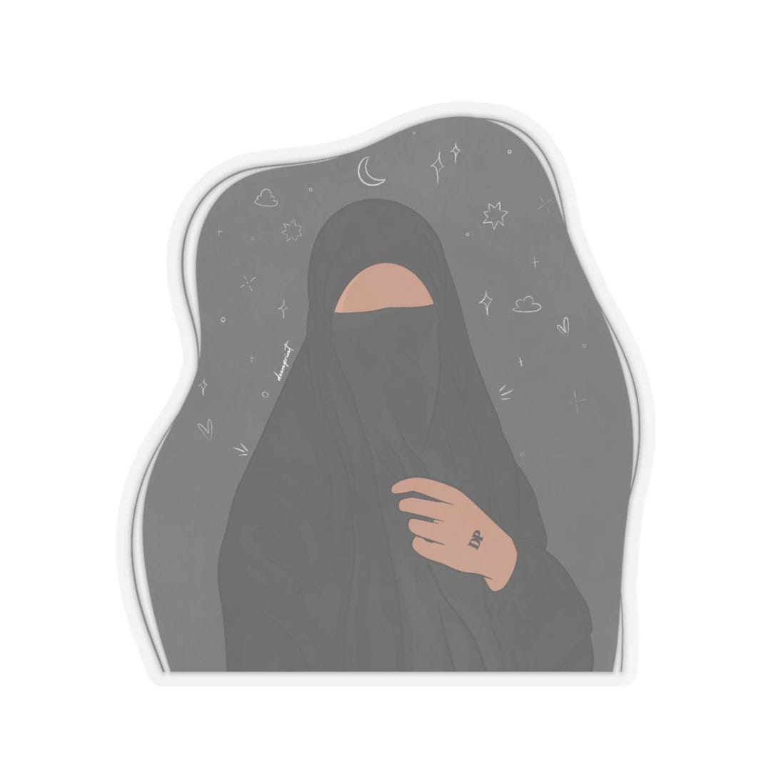 Islamic Niqabi Starry Night Kiss-cut Stickers, Decals, Laptop Decor ...
