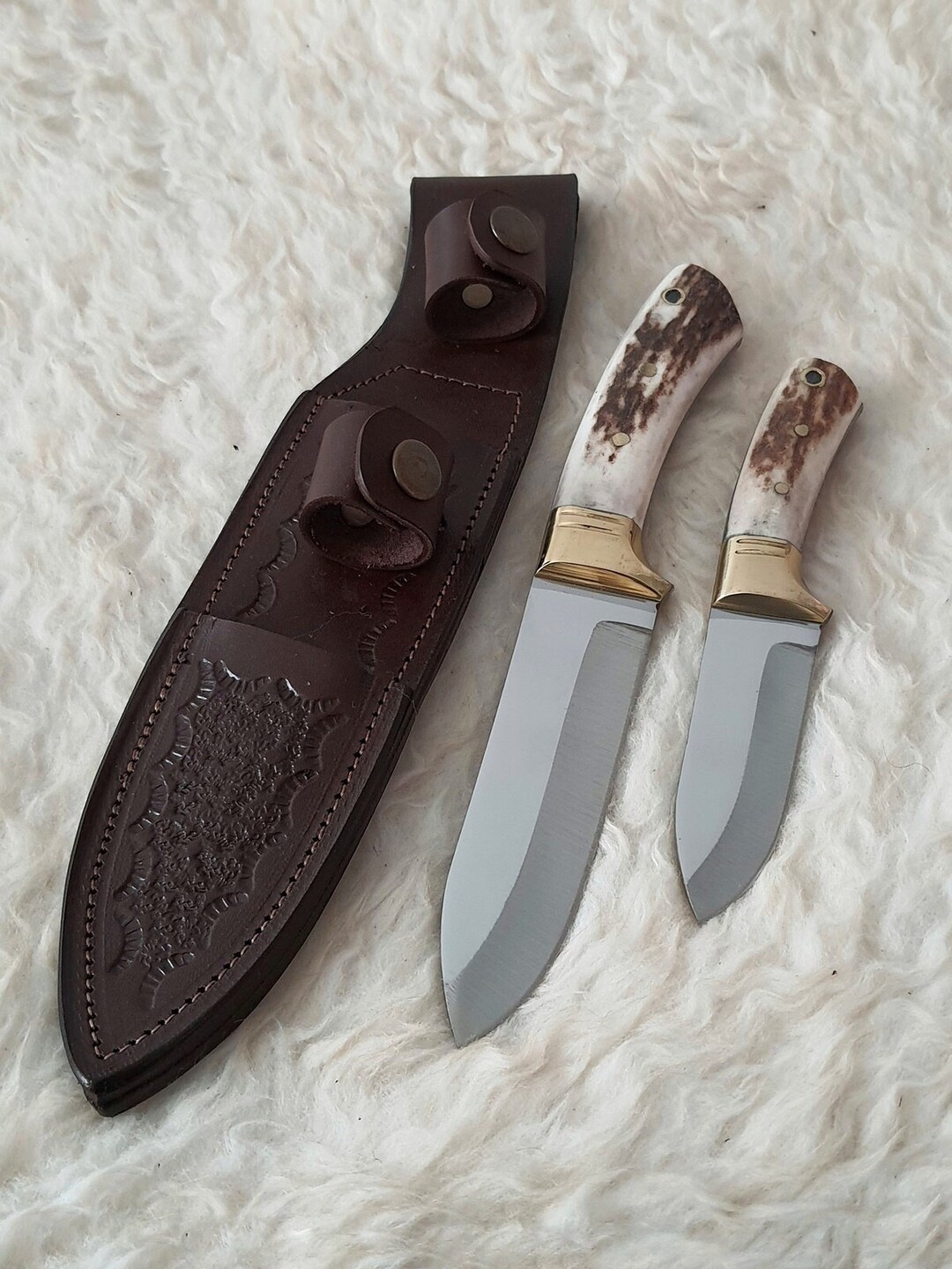 Deer Antler Dagger Knife Camping and Hunting Knife With Deer Horn ...