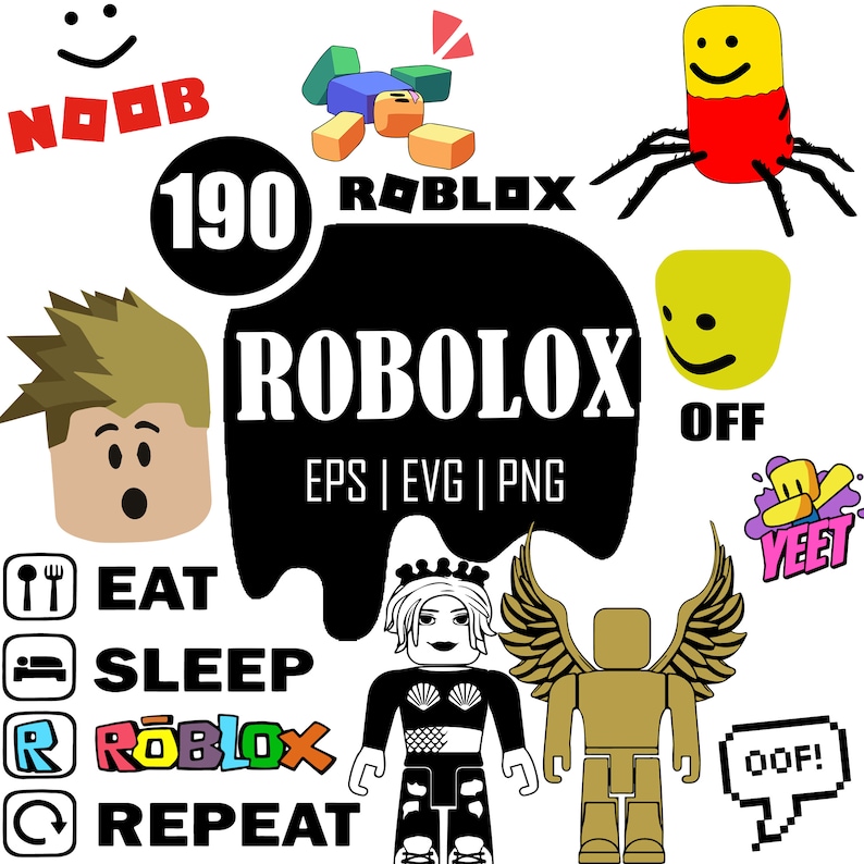 Roblox Svg Bundle Roblox Font Gaming Svg Files For Cricut Roblox Png