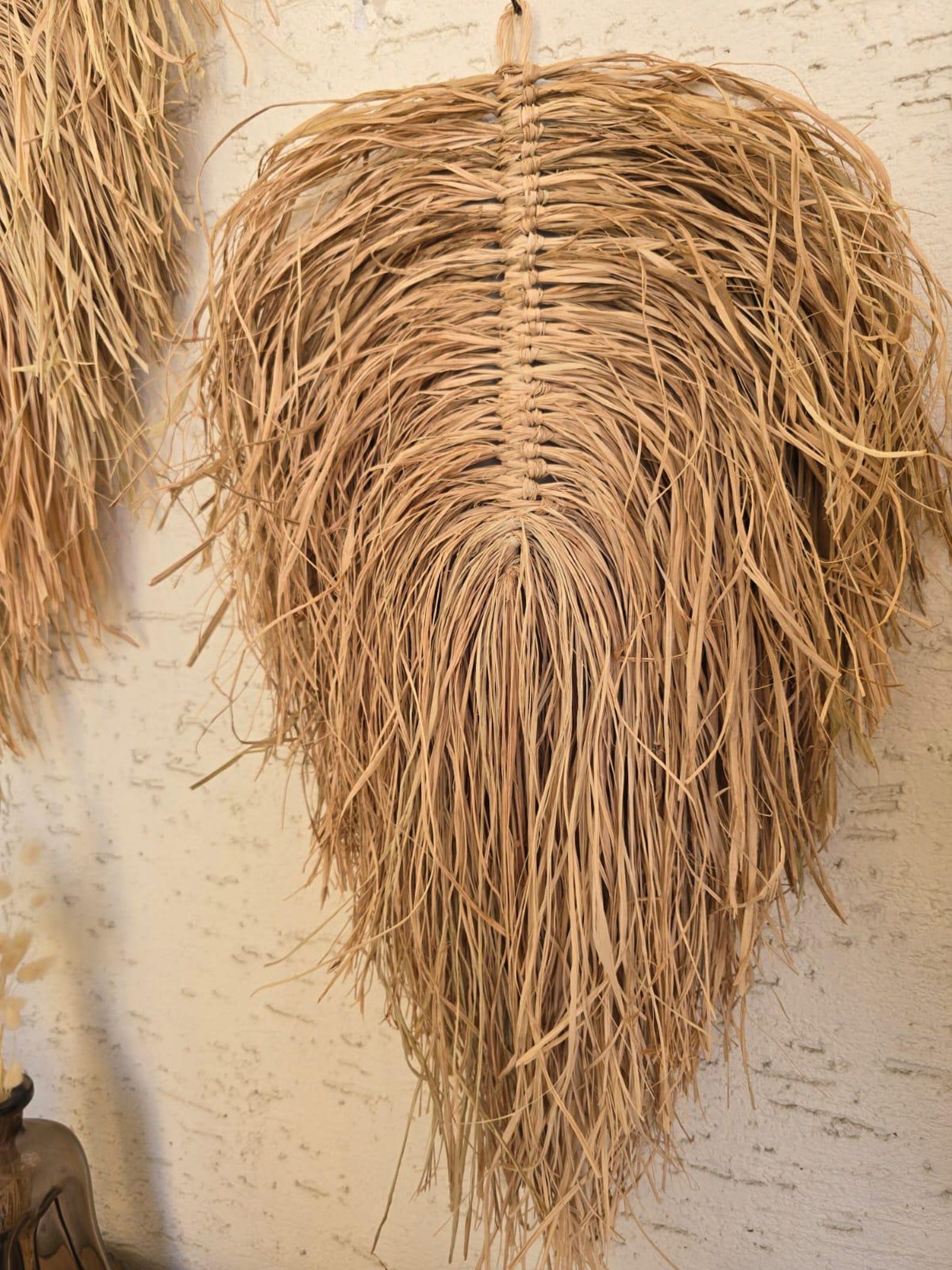 Raffia Wall Hanging, Bohemian Raffia Wall Art, Raffia Wall Decor ...