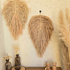 Raffia Wall Hanging, Bohemian Raffia Wall Art, Raffia Wall Decor ...