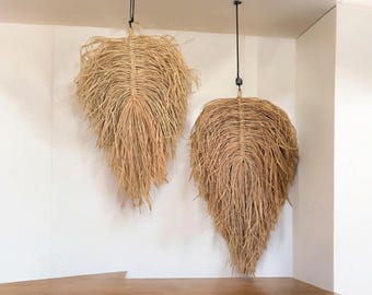 Raffia Wall Hanging, Bohemian Raffia Wall Art, Raffia Wall Decor ...