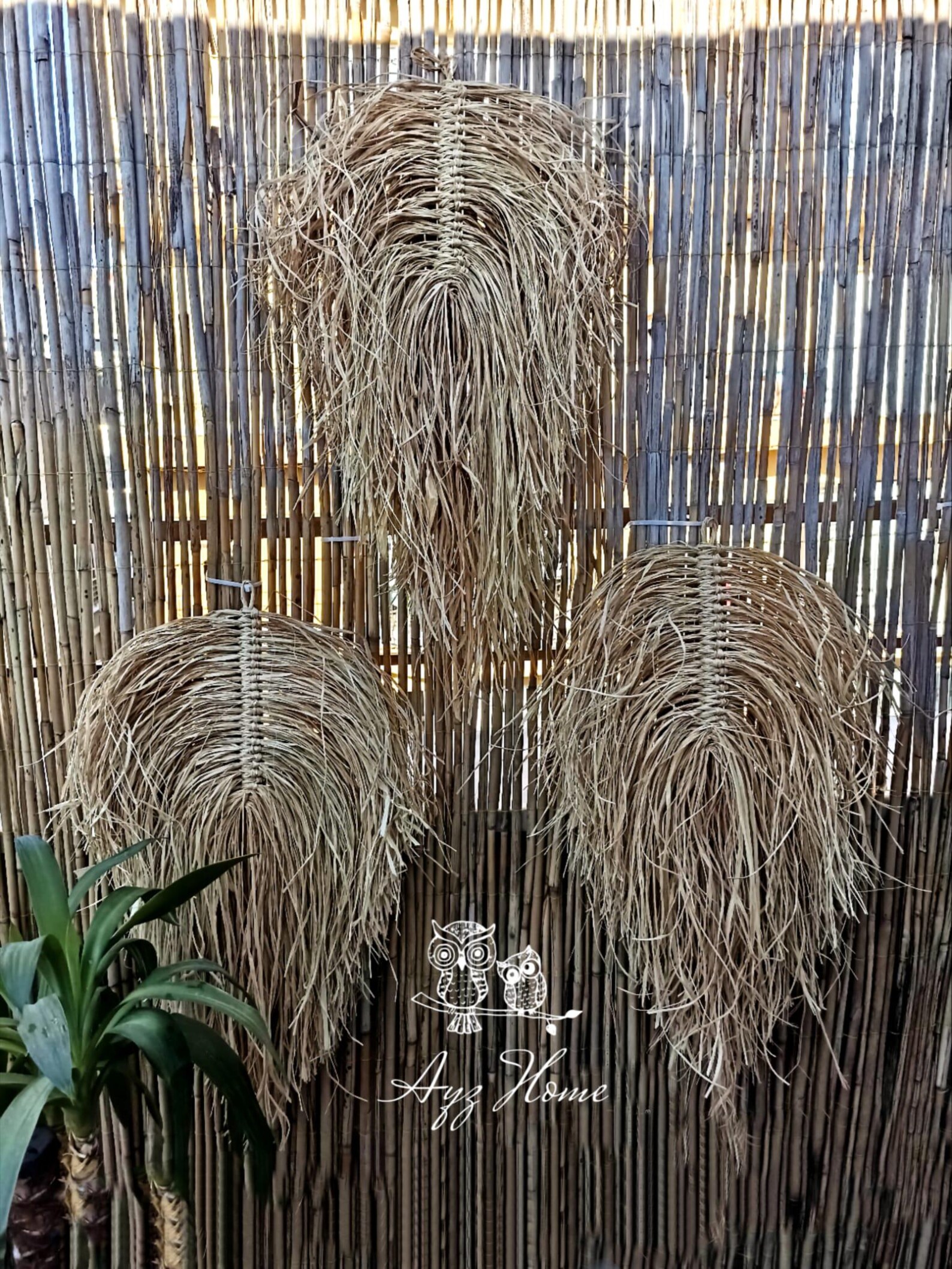 Raffia Wall Hanging, Bohemian Raffia Wall Art, Raffia Wall Decor ...